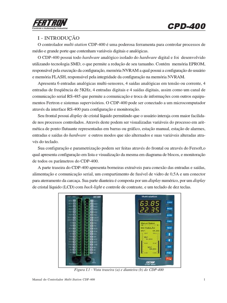 Manual CDP 400 Rev01 Maio 2006 PDF | PDF | Engenharia de Controle ...