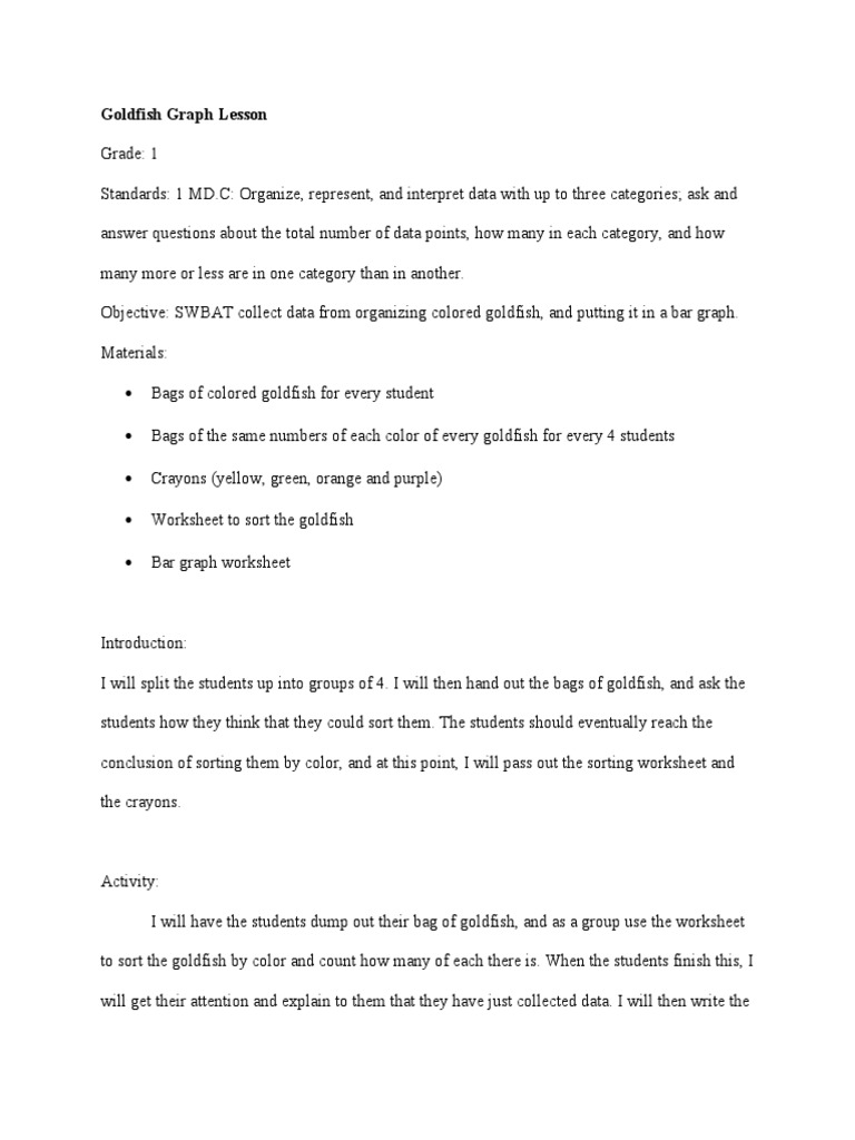 Goldfish Graph Lesson | Download Free PDF | Chart | Learning