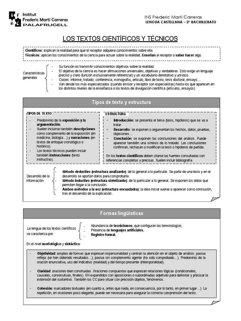 Textos Cientificos y Tecnicos | PDF | Ensayos | Oración (Lingüística)