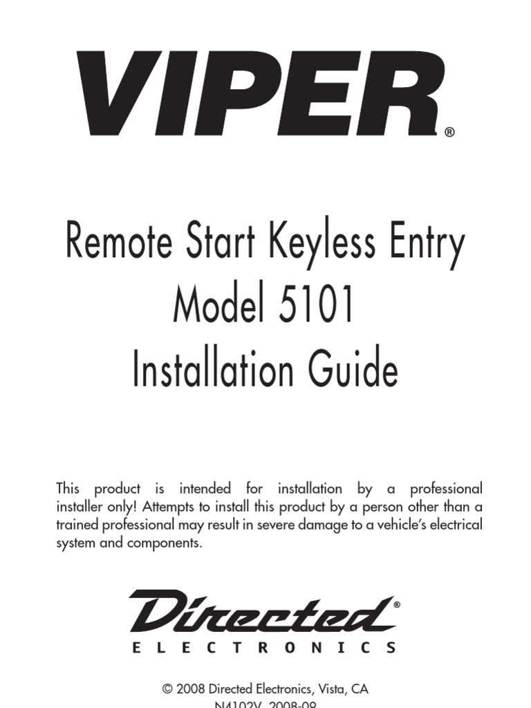 Installation Viper 5101 | PDF | Relay | Switch