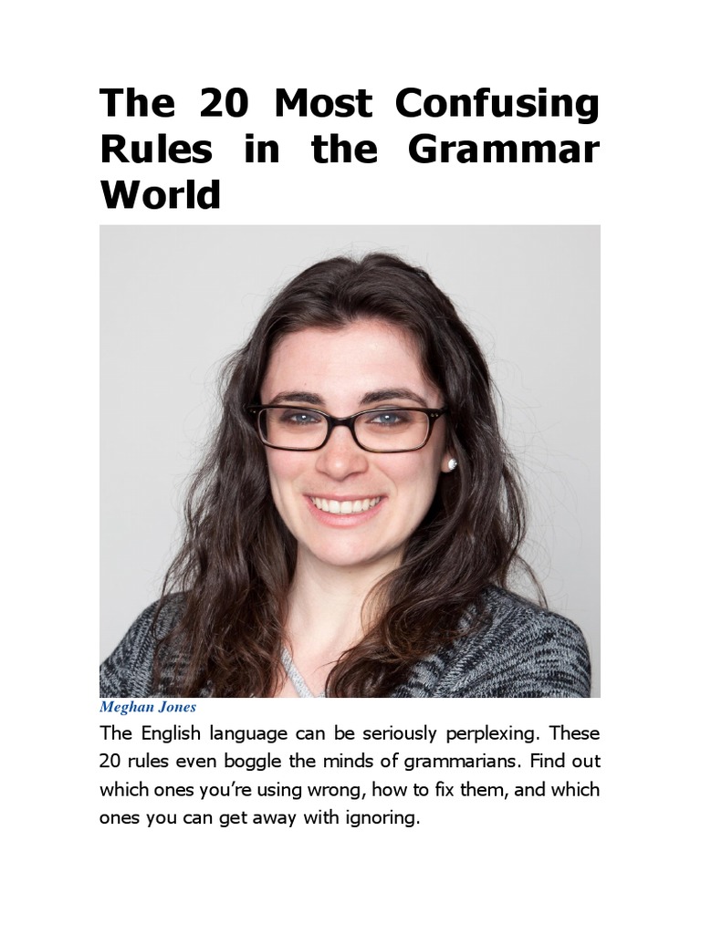 The 20 Most Confusing Rules in The Grammar World | Download Free PDF ...