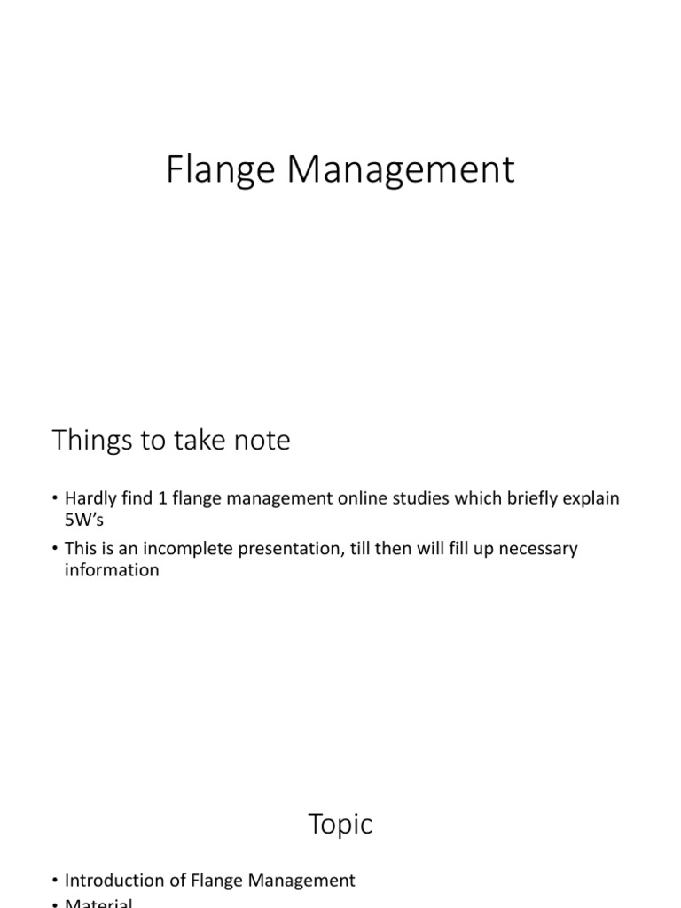 Flange Management Rev 1 160216081830 | PDF | Nut (Hardware) | Screw
