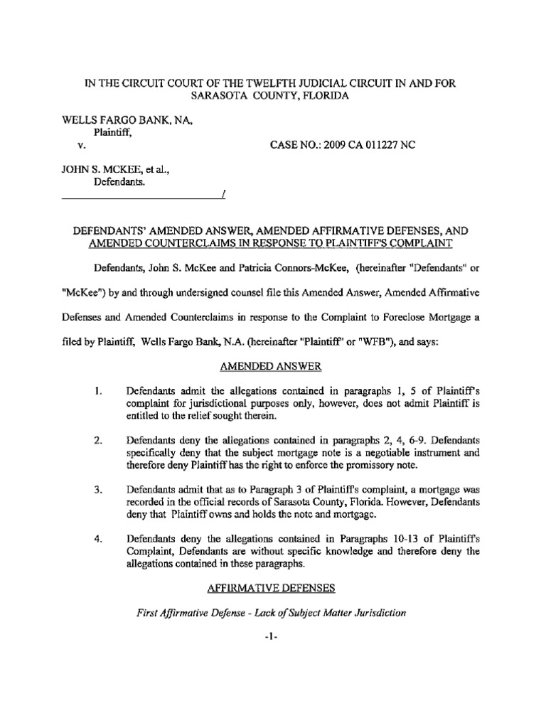 Amended Answer 39 | PDF