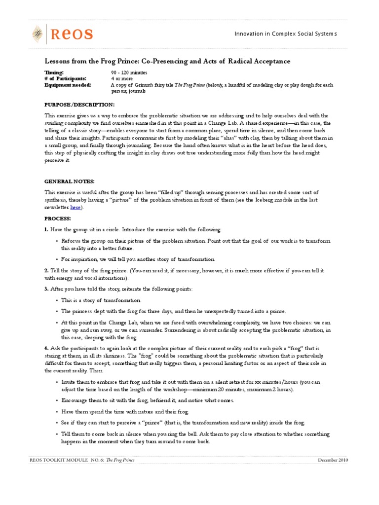 Frog Prince Insights for Change Labs | PDF