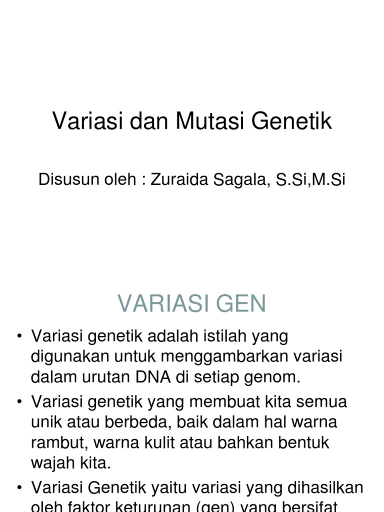 Variasi Dan Mutasi Gen | PDF