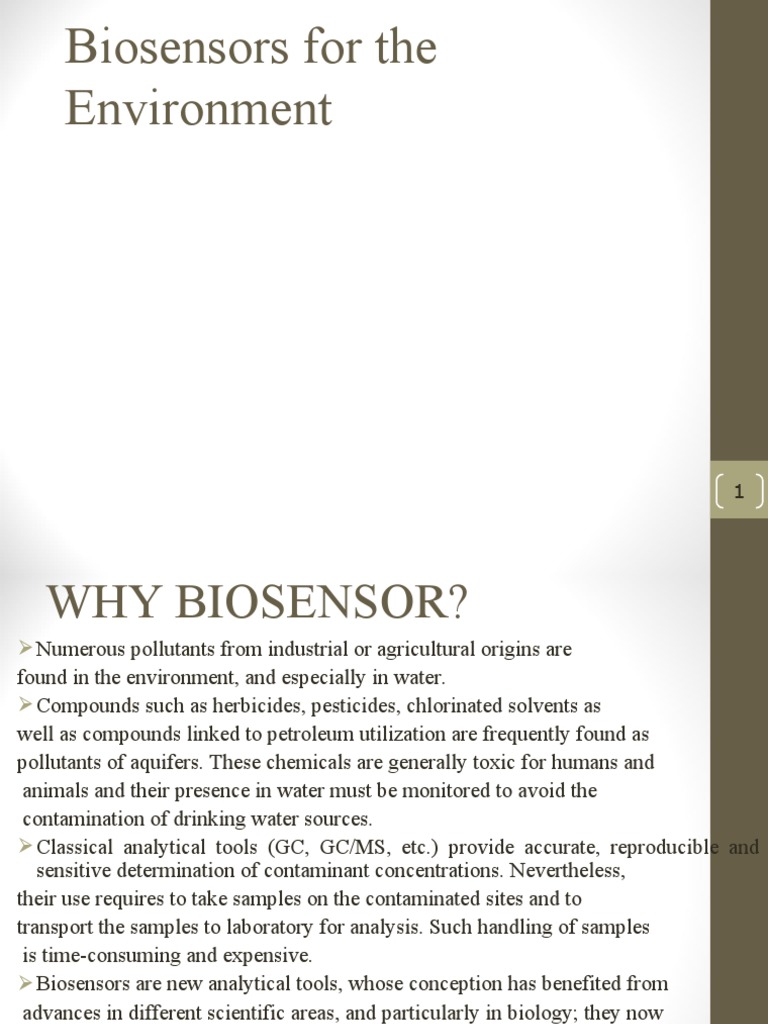 Biosensors1 - Environment | PDF | Biosensor | Enzyme