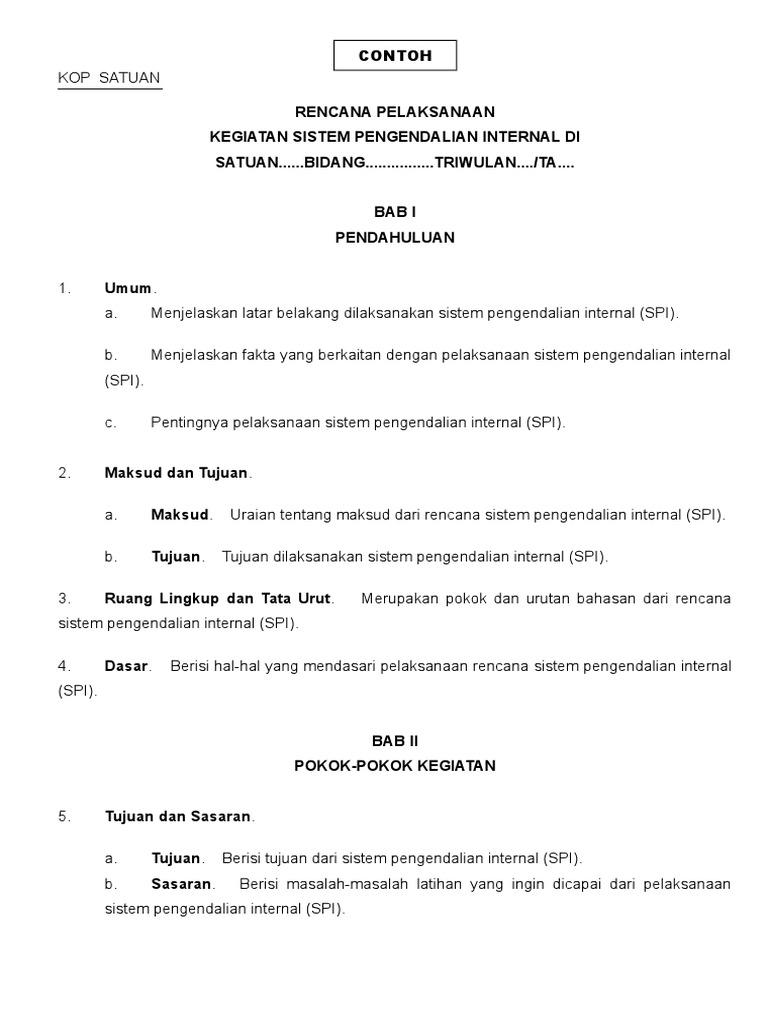 Rencana dan Laporan SPI Satuan | PDF