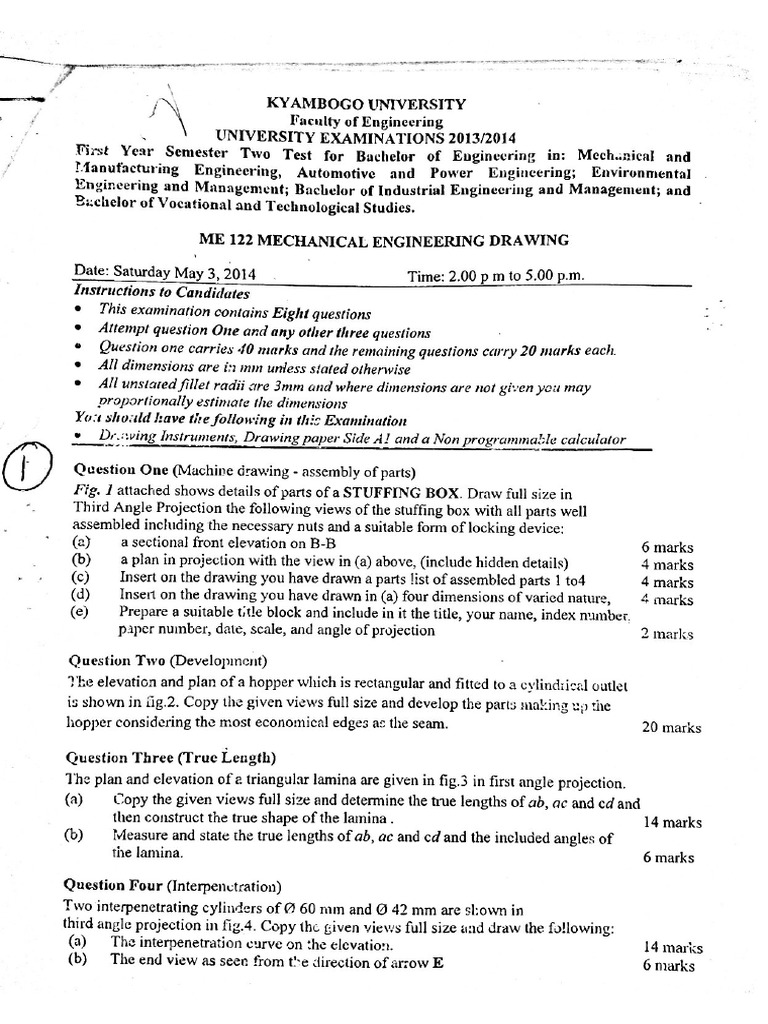 Mechanical Engineering Drawing | PDF