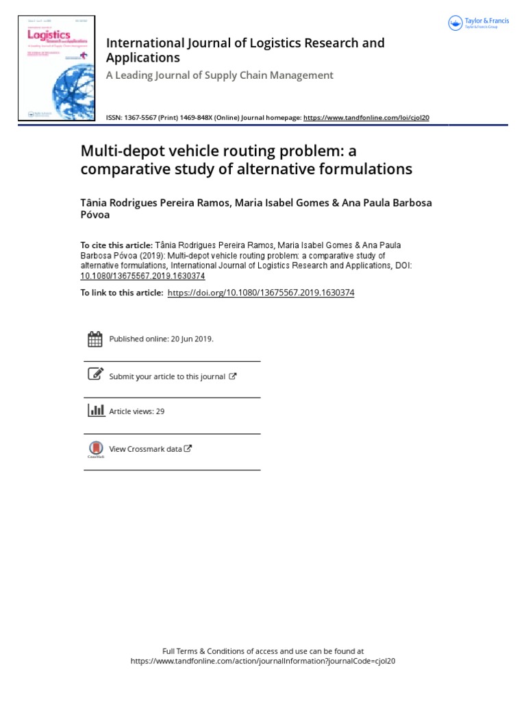 Multi-Depot Vehicle Routing Problem | PDF | Mathematical Optimization | Discrete Mathematics