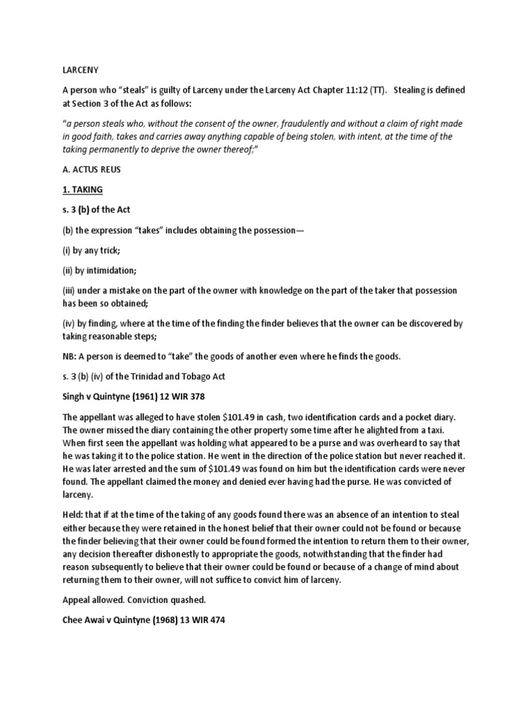 Larceny Cases | PDF | Larceny | Theft