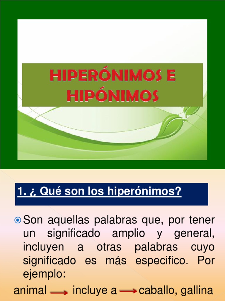 Hiperonimos e Hiponimos | PDF