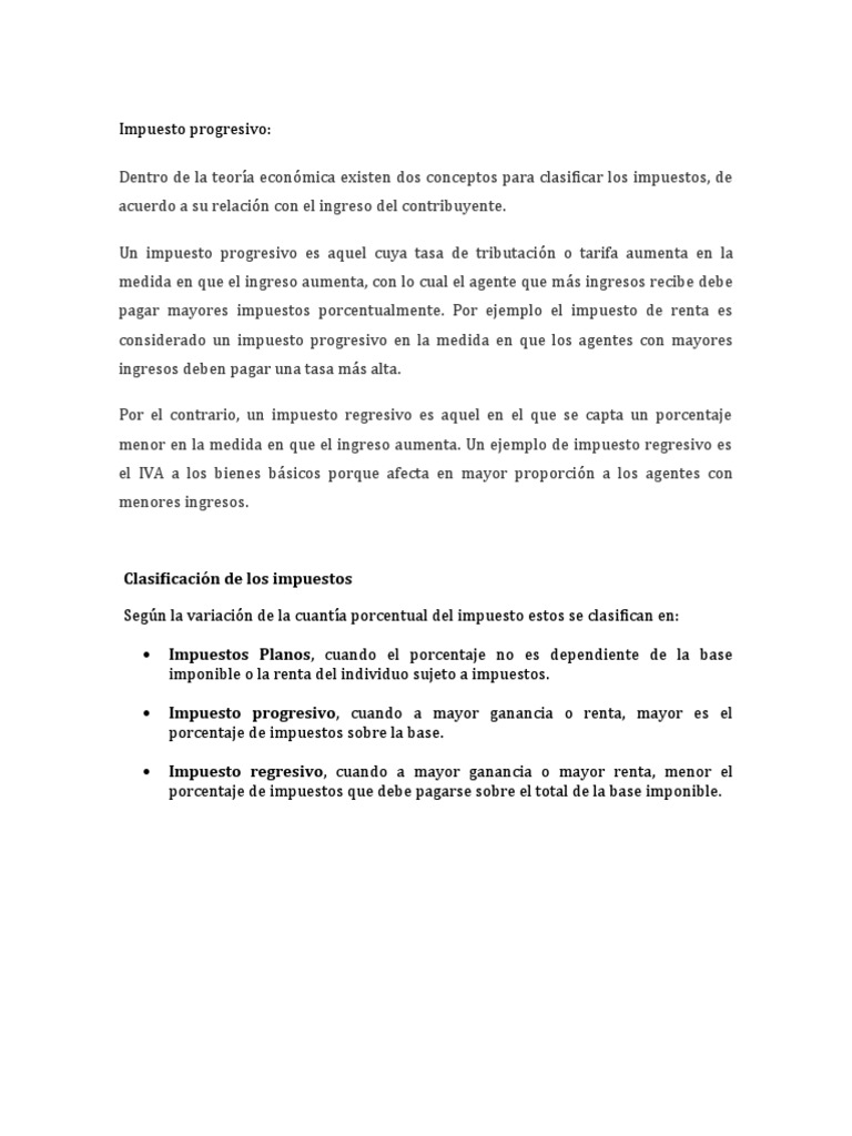 Impuestos Progresivos | PDF | Impuestos | Esfera pública
