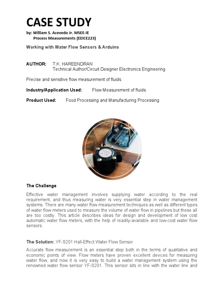Working With Water Flow Sensors | PDF | Flow Measurement | Sensor