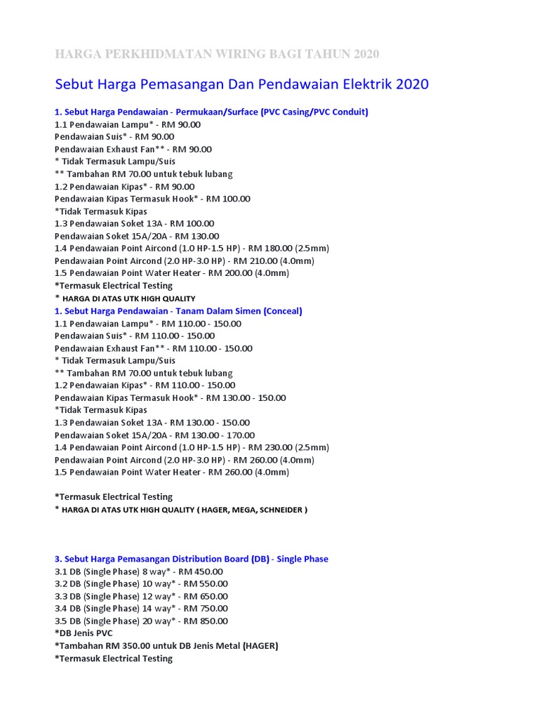 Wiring Harga | PDF