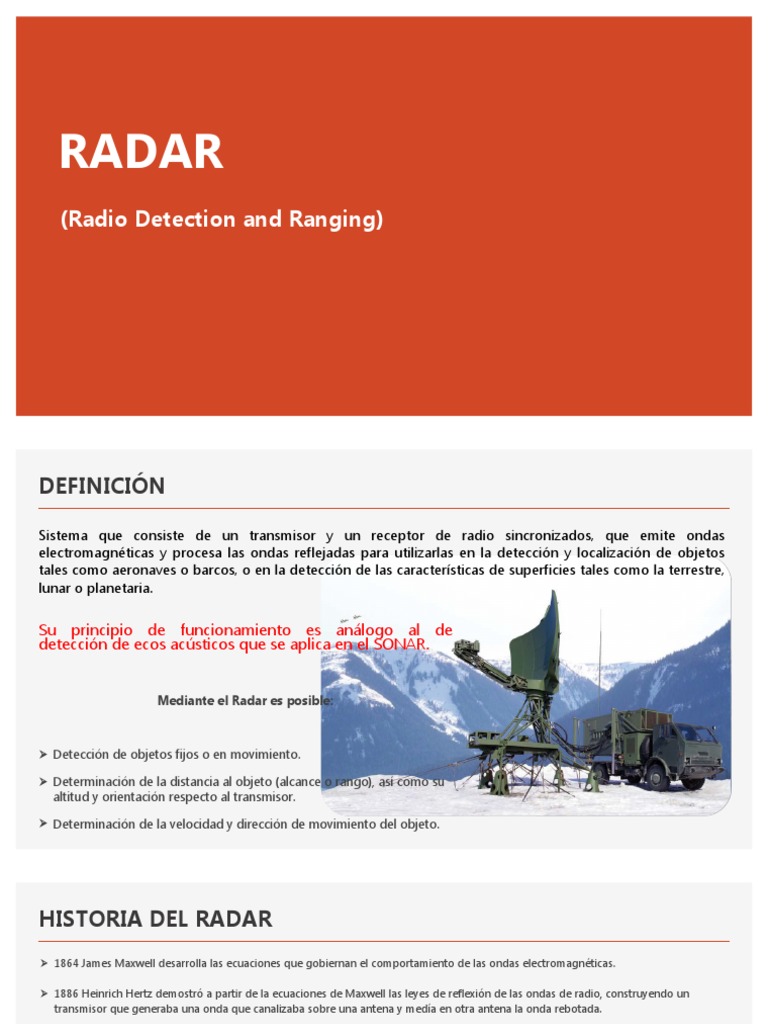 Definición y Principios del Radar | PDF | Radar | Antena (Radio)