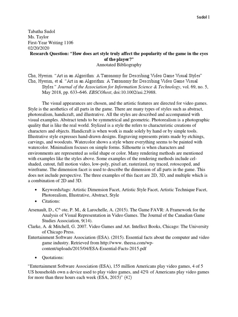 Annotated Bibliography | PDF | Video Games | Rendering (Computer Graphics) Annotated Bibliography | PDF | Video Games | Rendering (Computer Graphics)