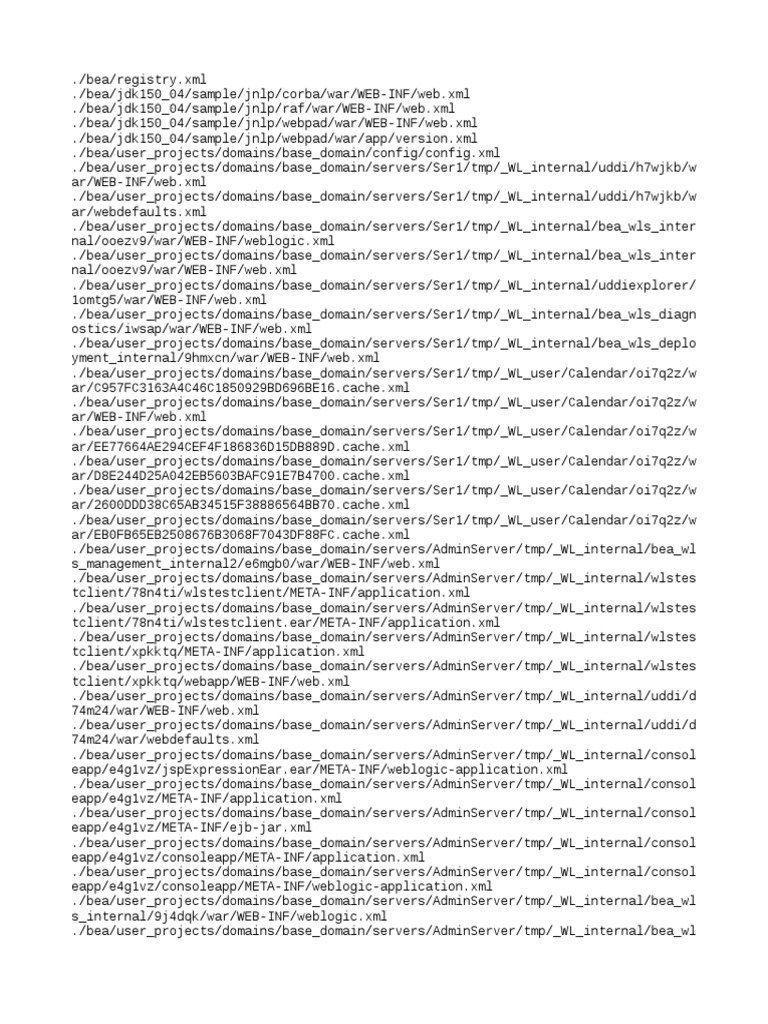 BEA WebLogic Server Configuration Files | PDF | Web Service | Java Server Pages