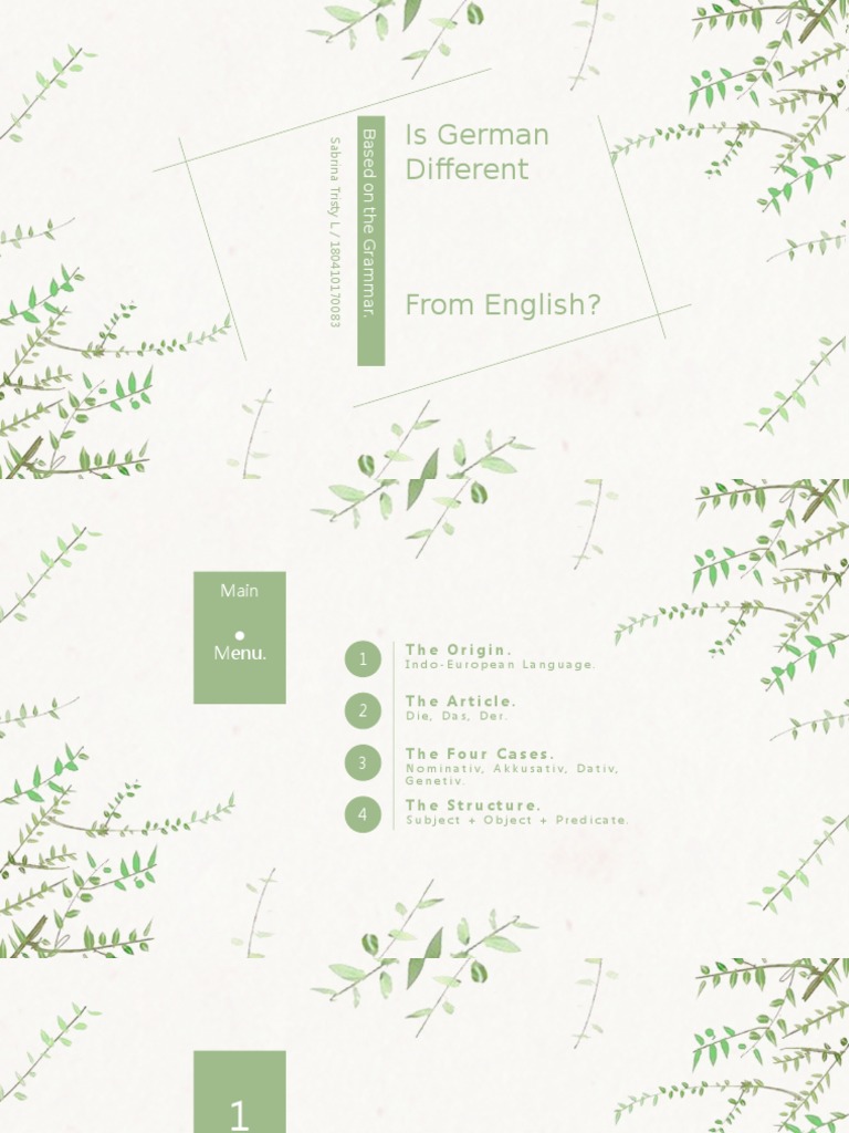 The Differences Between English and German Based On Grammar | PDF ...
