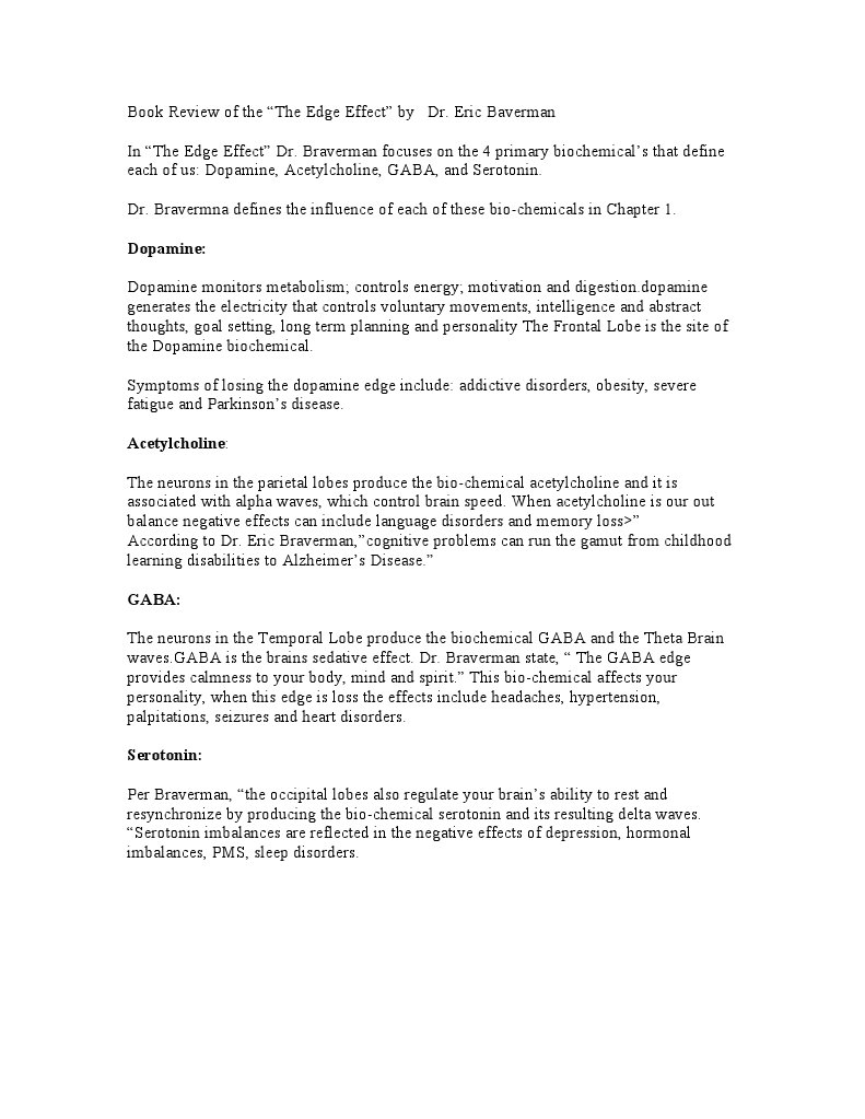 Review of Dr. Braverman's "The Edge Effect" | PDF | Dopamine | Brain