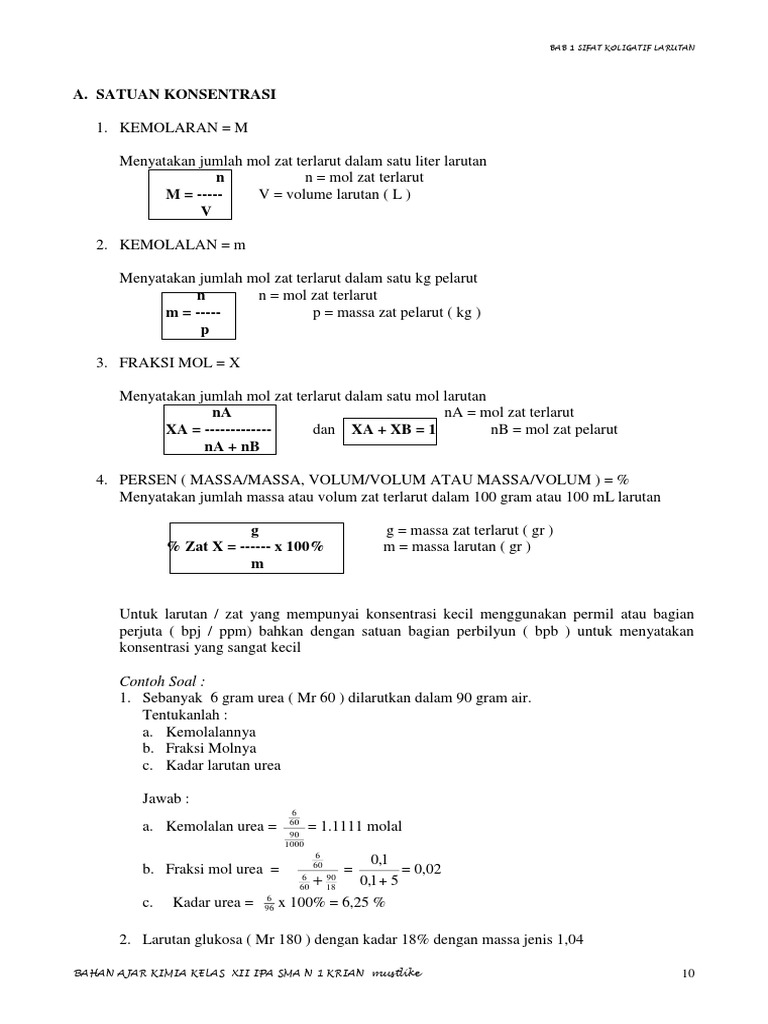 Satuan Konsentrasi | PDF