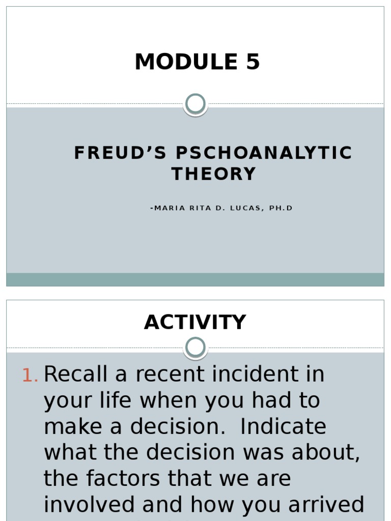 Module 5 | PDF | Id | Psychoanalytic Schools