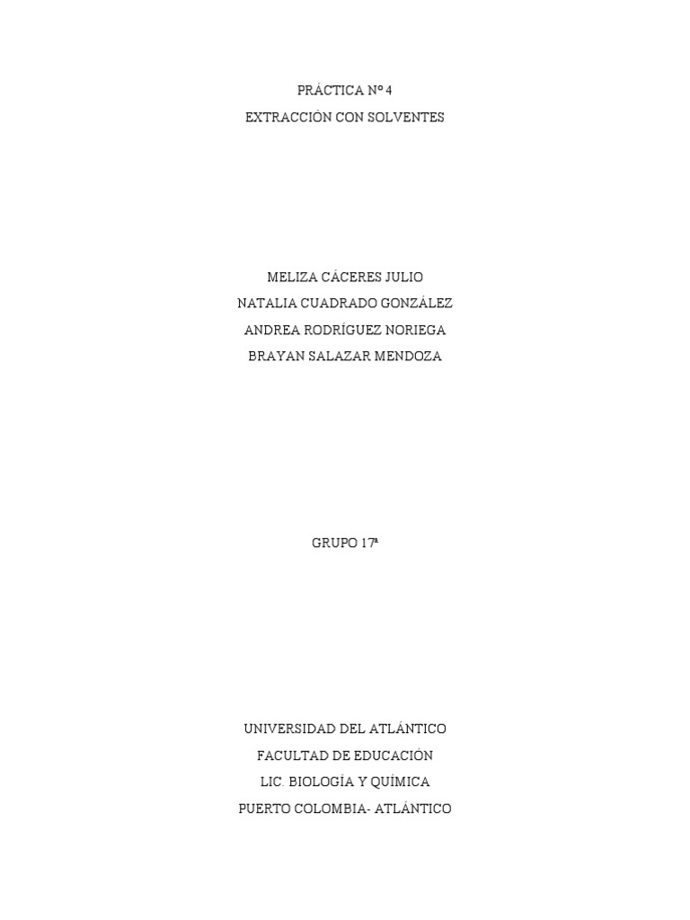 Práctica N°4 | PDF | Solvente | Fase (materia)