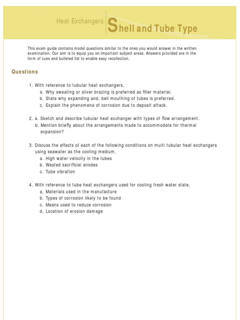 Shell and Tube Type | PDF | Corrosion | Heat Exchanger
