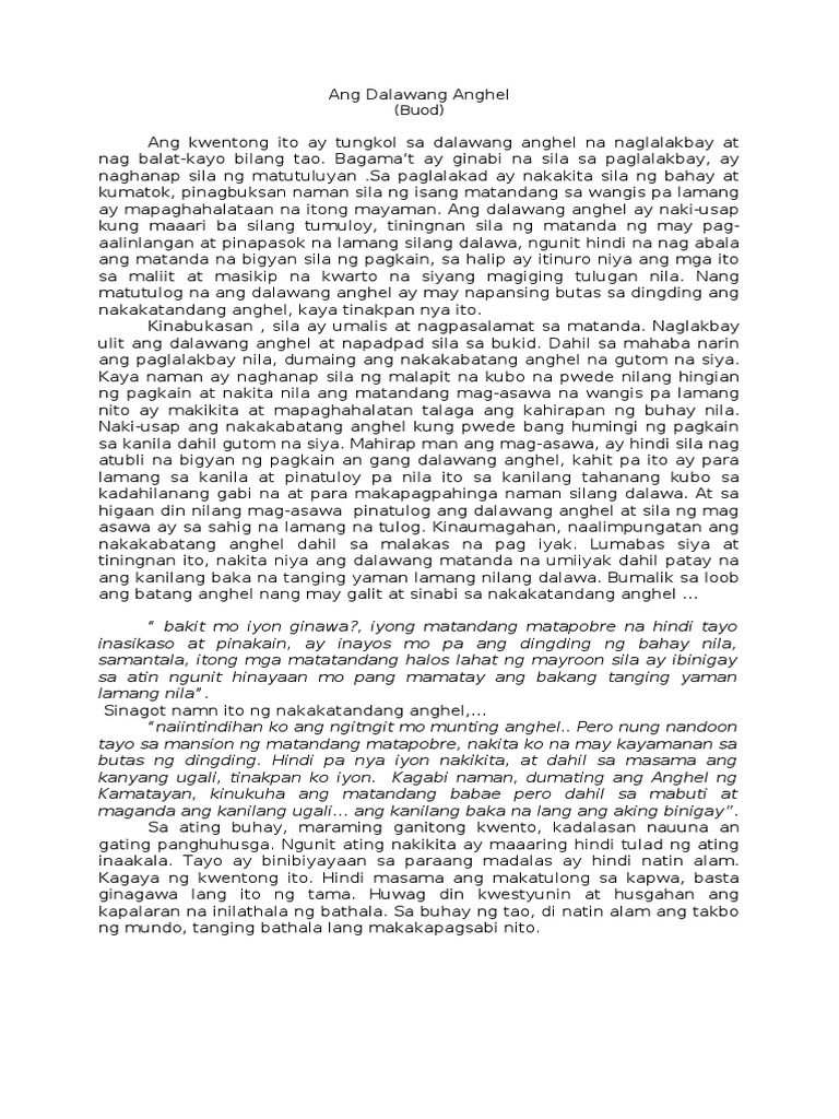 Ang Dalawang Anghel | PDF