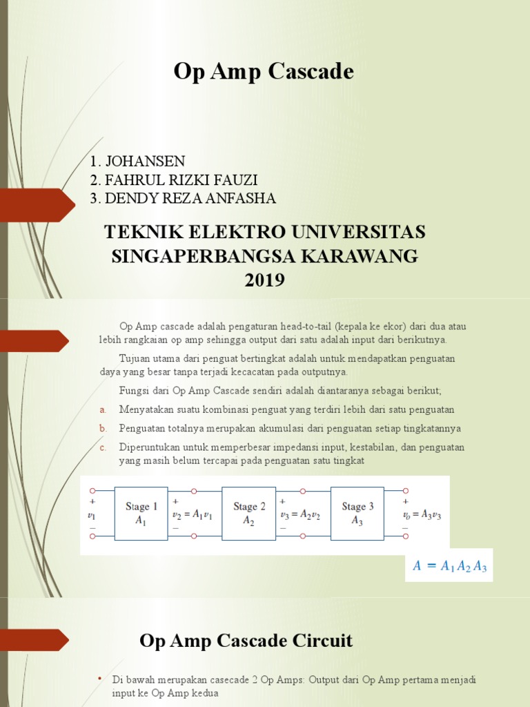 Rangkaian Cascade Op Amp dan Fungsinya | PDF