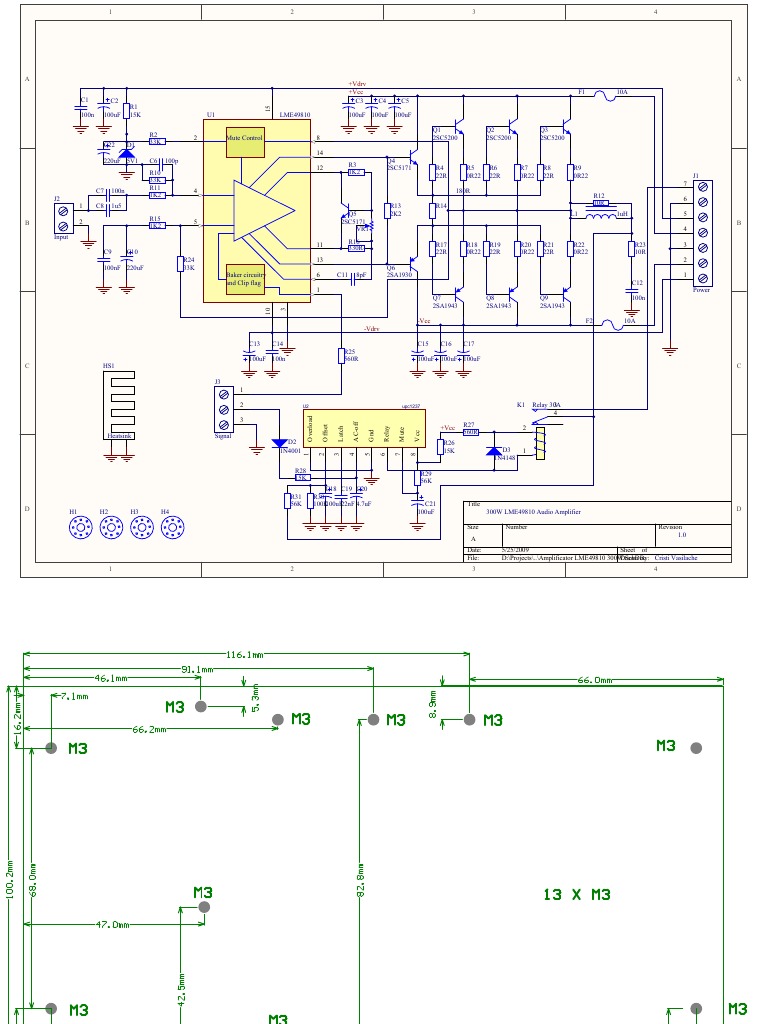 Amplifier LME49810 300W Shematics | PDF | Electrical Circuits ...