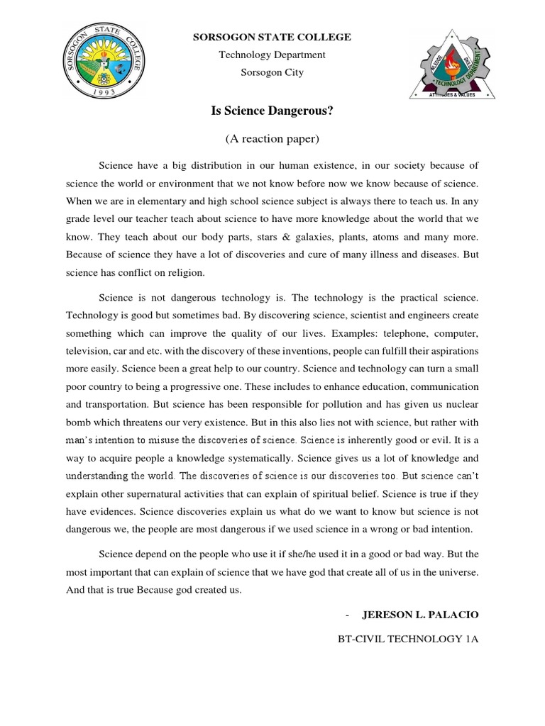 Is Science Dangerous | PDF | Science | Justification