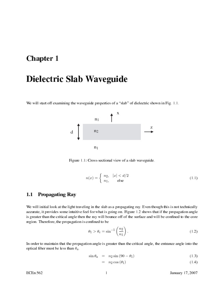 Slab Waveguide | PDF | Maxwell's Equations | Waves