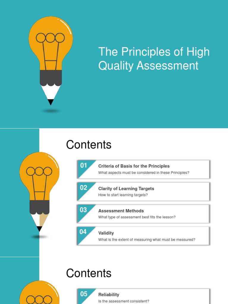 The Principles of High Quality Assessment | PDF | Educational Assessment | Learning