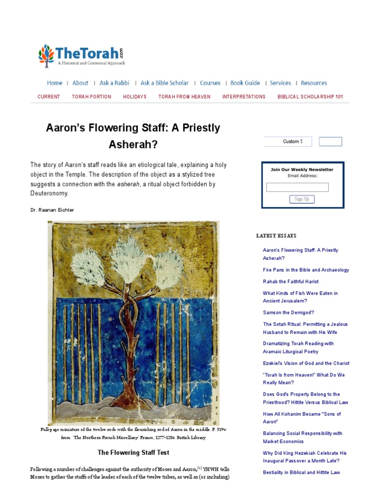 Aarons Flowering Staff A Priestly Ashera | PDF | Aaron | Tetragrammaton