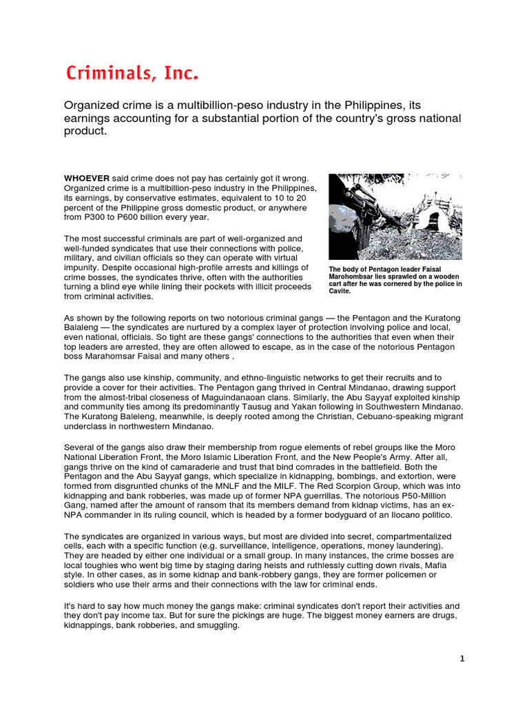 Organized Crime | PDF | Illegal Drug Trade | Kidnapping