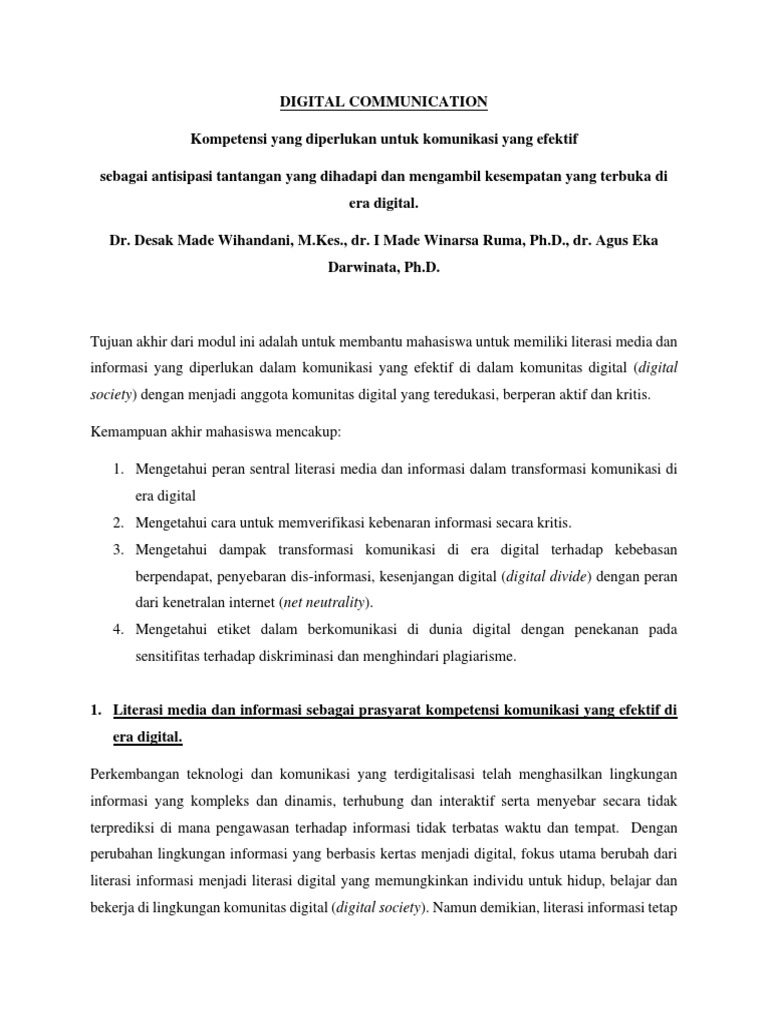 Modul Digital Communication 2.0 | PDF