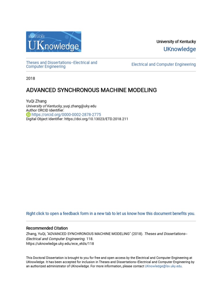 Advanced Synchronous Machine Modeling PDF | Download Free PDF ...