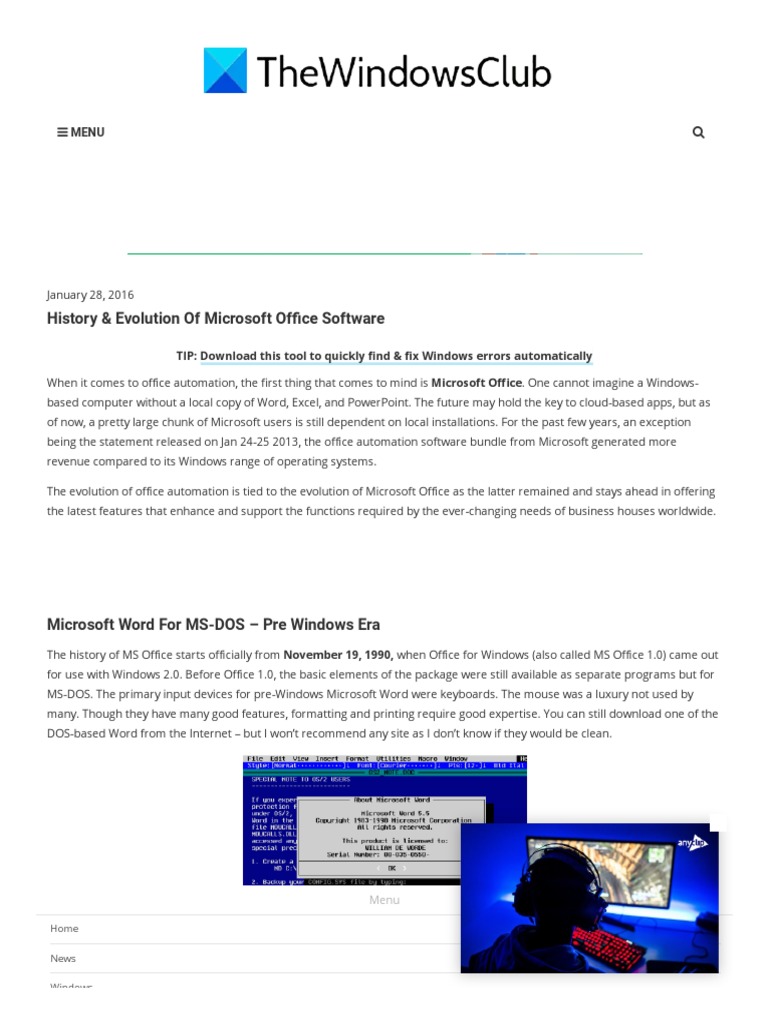 History & Evolution of Microsoft Office Software | PDF | Microsoft ...