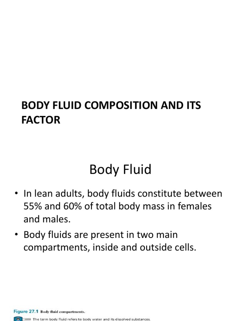 Body Fluid Composition and Its Factor | PDF