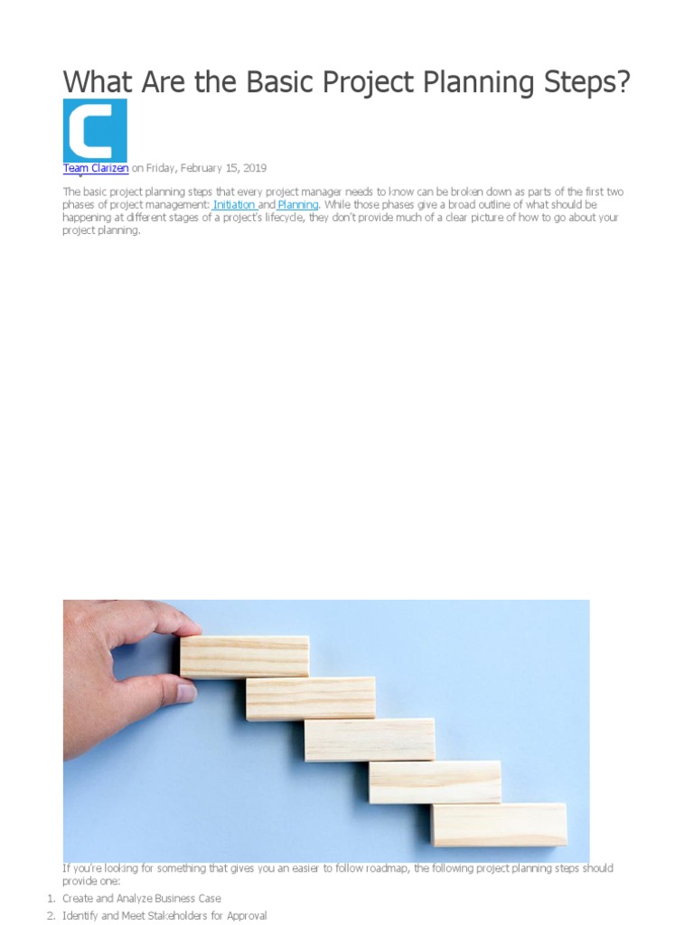 Basic Steps in Project Planning | PDF | Project Management | Goal