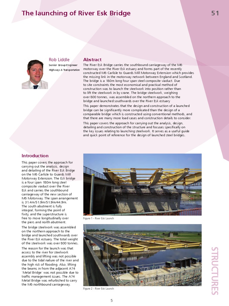 River Esk Bridge Launch Analysis | PDF | Beam (Structure) | Friction