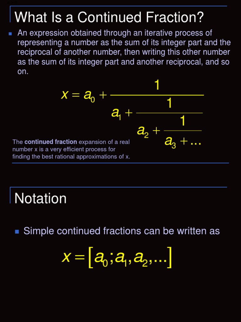 The Continued Fraction | PDF | Fraction (Mathematics) | Rational Number