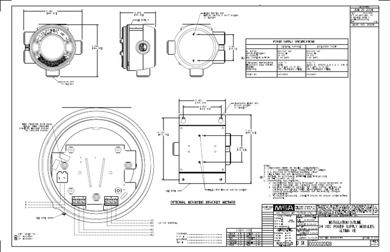 Installation Outline Drawing 24 VDC Power Supply Modules Ultima XE ...