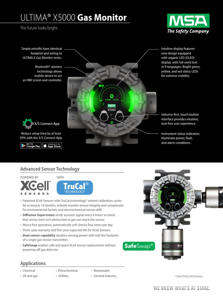 Ultima X5000 Gas Monitor Data sheet-EN | PDF | Carbon Dioxide | Combustion