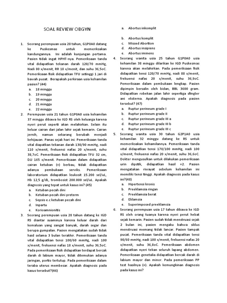 Soal Obgyn Bimbingan Alumni | PDF