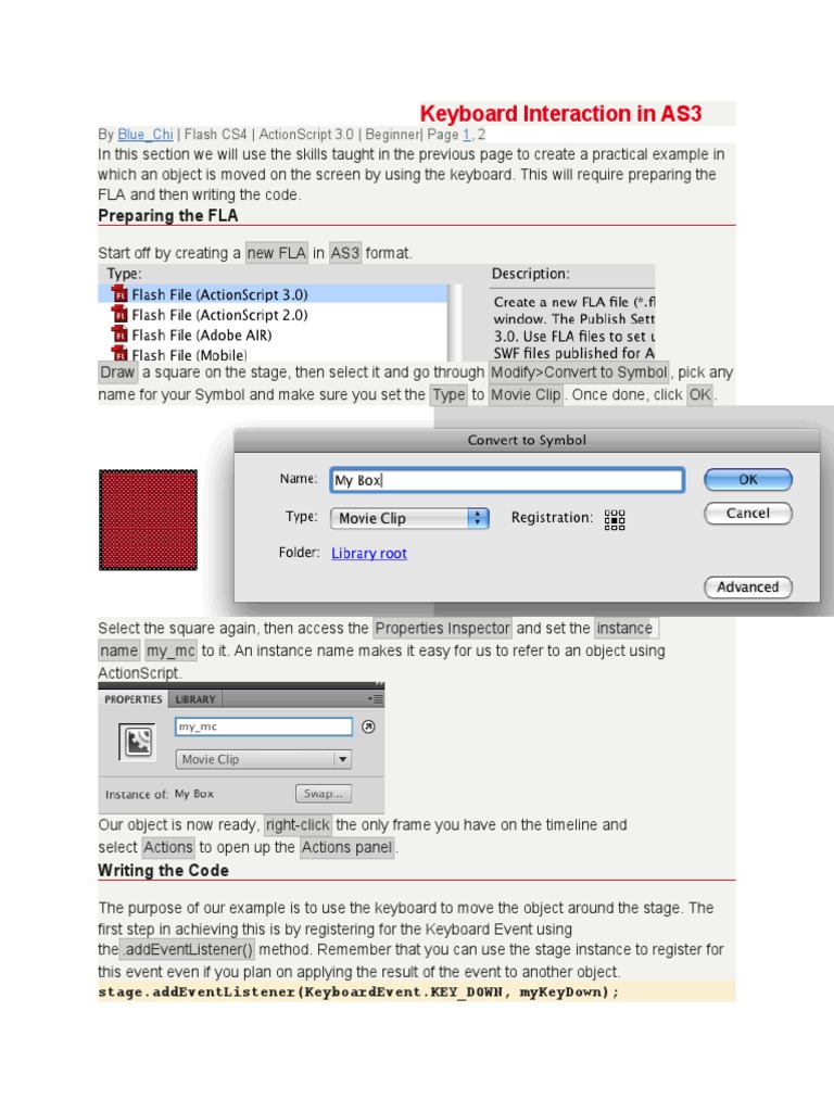 Keyboard Interaction in AS3 | PDF | Action Script | Computer Keyboard