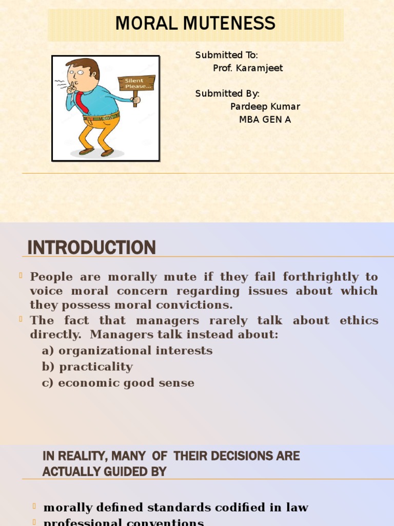 Moral Muteness | PDF | Morality | Philosophical Theories
