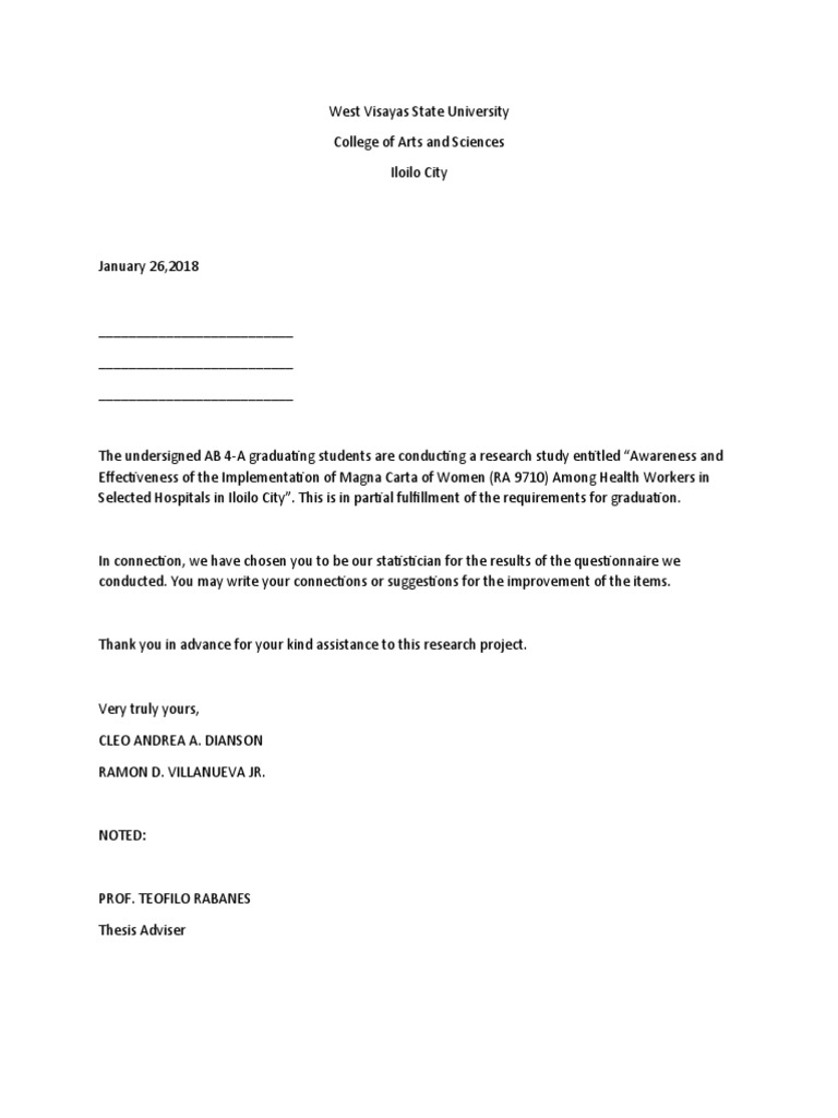 Letter For Statistician | PDF