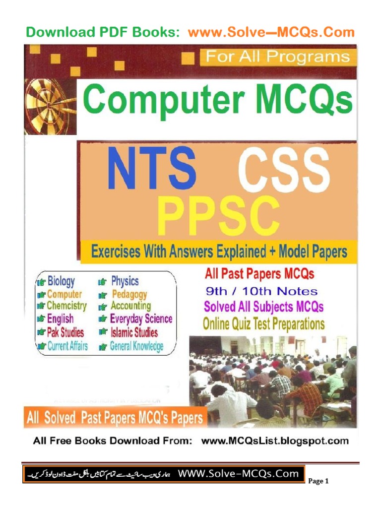 Computer Operator MCQs PDF Past Years MCQs NTS PPSC | PDF | Read Only ...