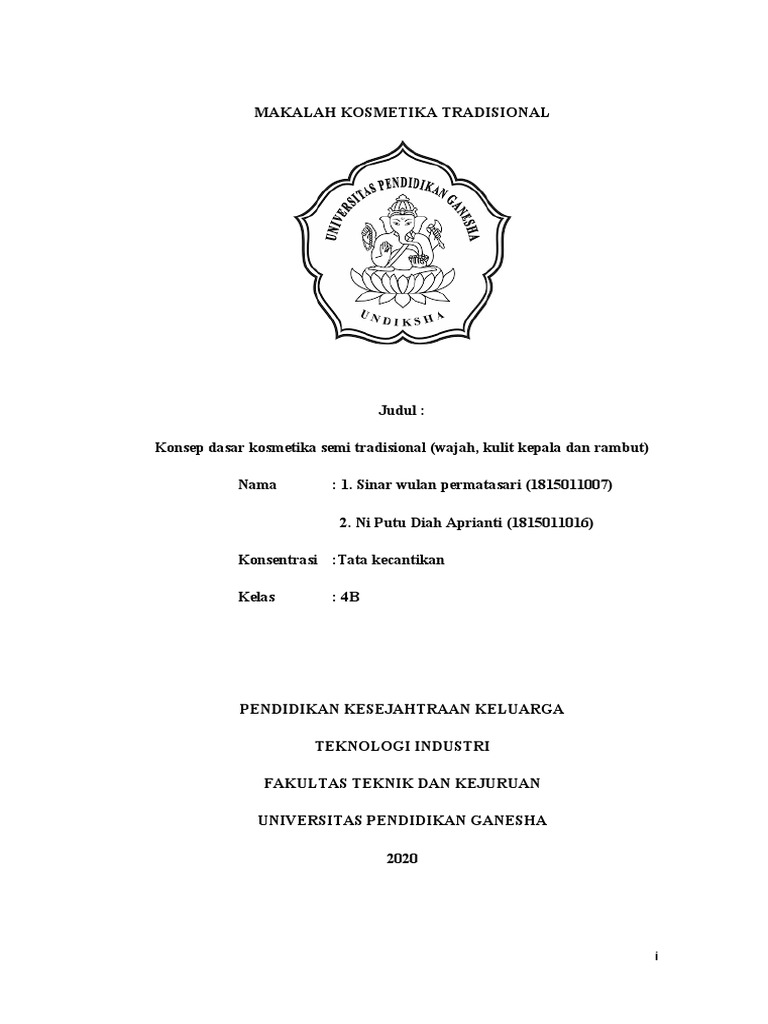 Makalah Kosmetika Tradisional | PDF